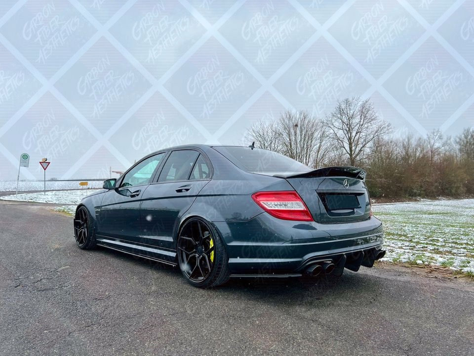 Mercedes Benz W204 C63 Carbon Fiber Rear RZ Style Side Skirts 08-14 ...